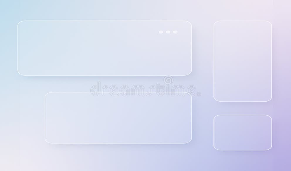 Minimal Glass UI Elements on Soft Gradient Background Stock Photo ...