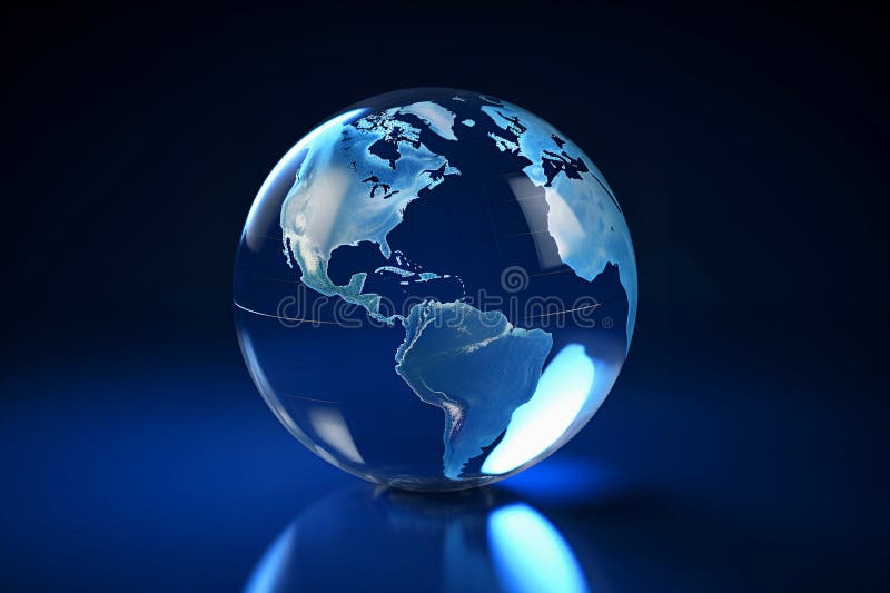 Transparent Globe on Blue Background Stock Illustration - Illustration ...