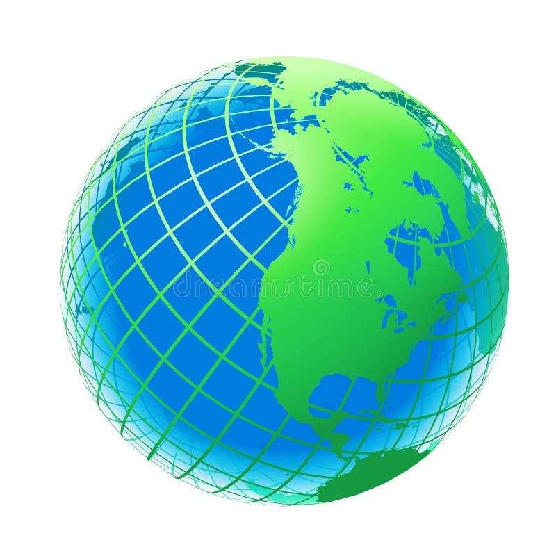 Transparent The Globe Green And Blue Color Stock Illustration ...
