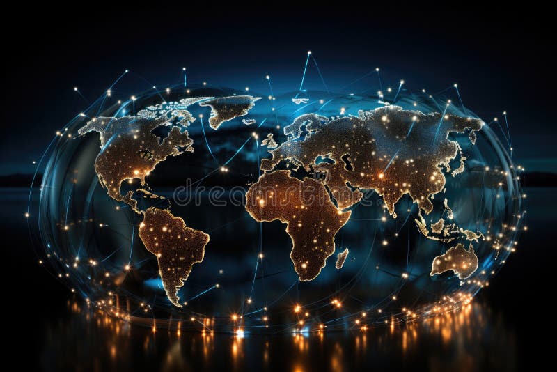 Transparent Globe and Interconnected Lines from Transparency of Dots ...