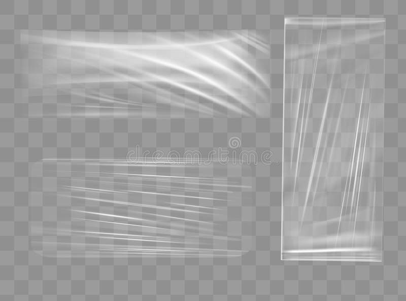 Transparent Glossy Polyethylene Plastic Warp. EPS10 Vector Stock ...