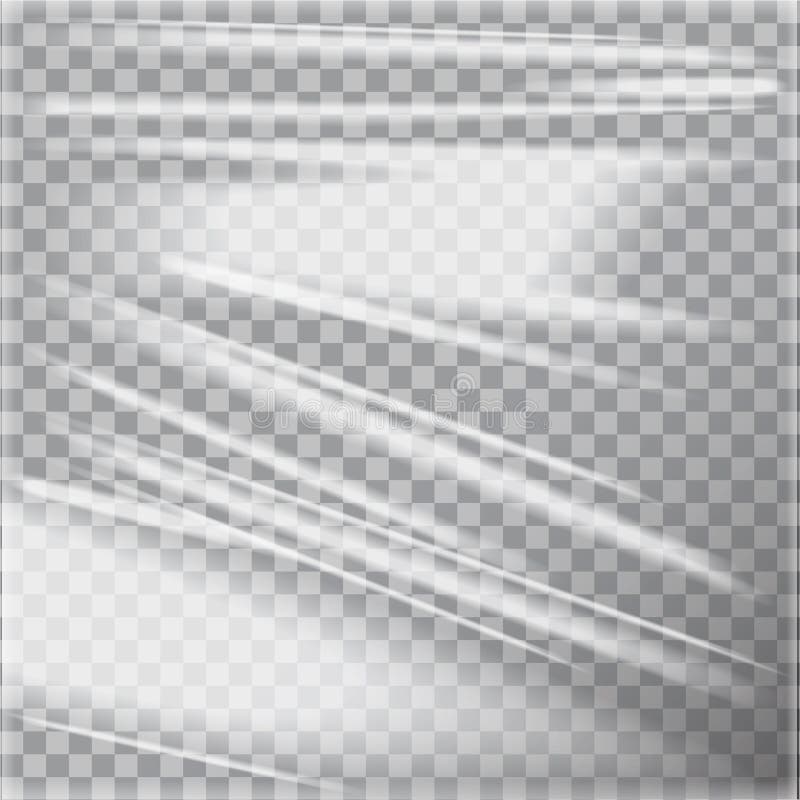 Transparent Glossy Polyethylene Plastic Warp. Vector Template Mock Up ...