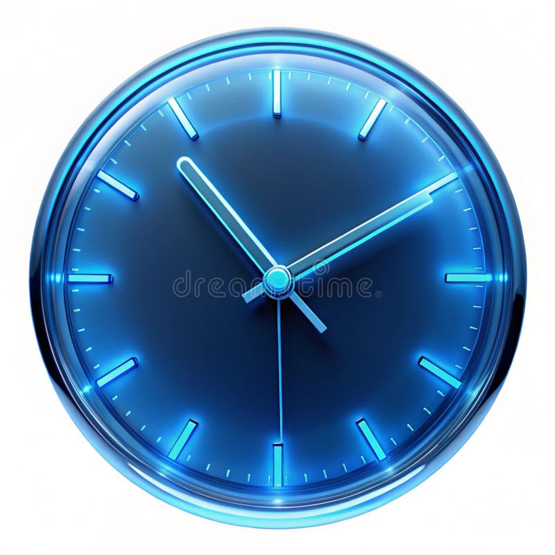 Transparent Glowing Clock with Animated Hands Stock Illustration ...