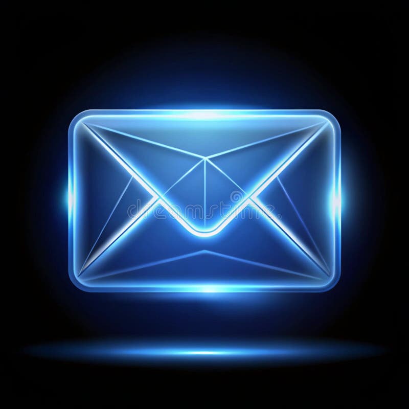 Transparent Glowing Email Icon with Floating Messages Stock ...