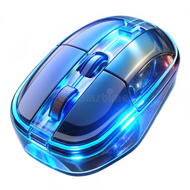 Transparent Glowing Gaming Mouse with Animated Scrolling Stock ...