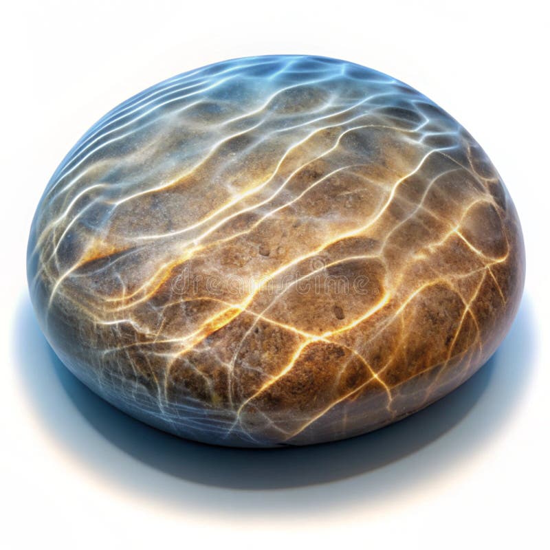 Transparent Glowing River Rock with Floating Ripples Stock Illustration ...