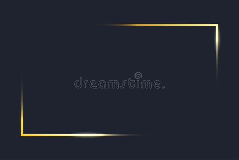 Golden Frame Elements. Gold Angles Border on Transparent Background ...