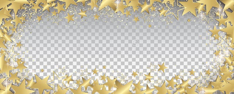 Transparent Gold Stars Banner Stock Illustration - Illustration of ...