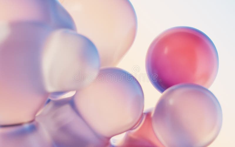 Transparent Gradient Bubbles, 3d Rendering Stock Illustration ...
