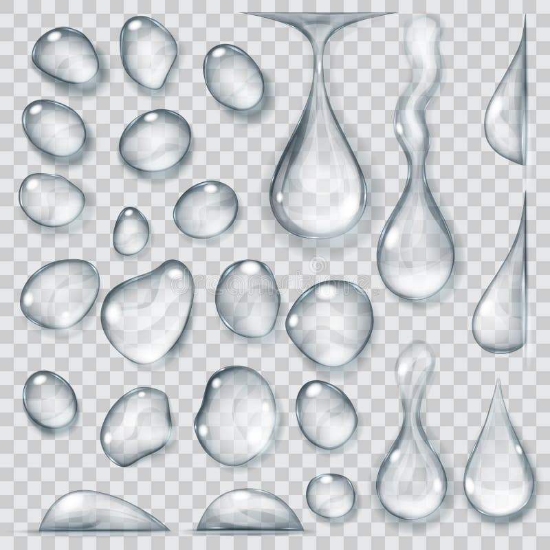 Transparent Gray Drops. Transparency only in Vector Format Stock Vector ...