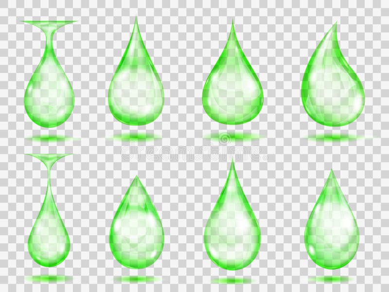 Transparent green drops stock vector. Illustration of transparency ...