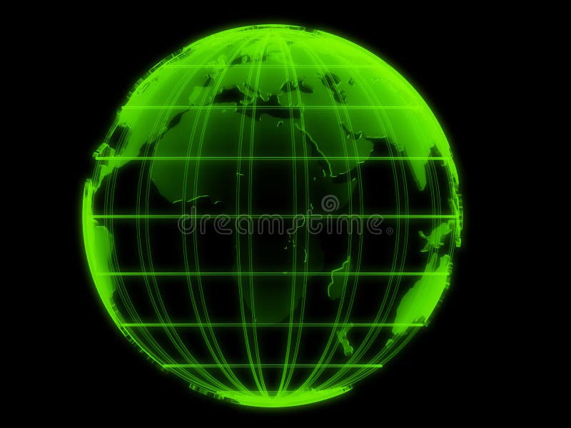 Transparent the Globe Green Color Stock Illustration - Illustration of ...