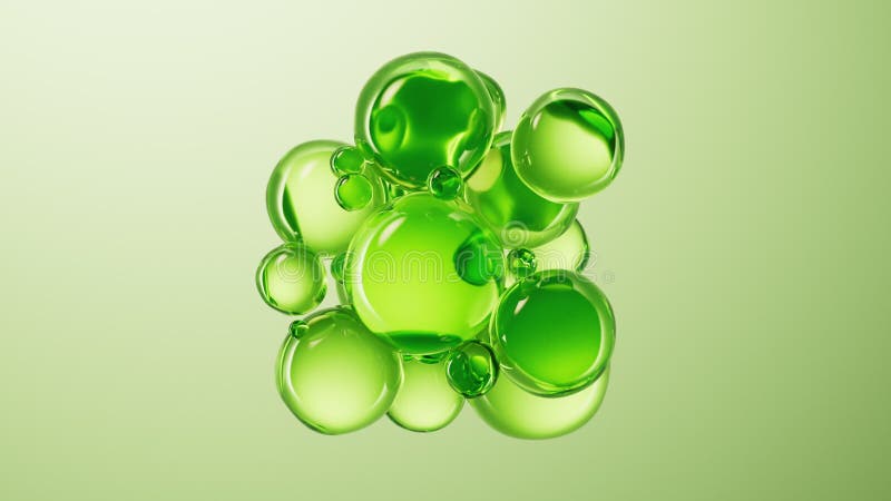 Transparent Green Liquid Bubbles Background, 3d Rendering Stock Footage - Video of botany, glass ...