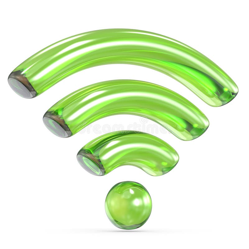 Green WiFi symbol stock illustration. Illustration of connection - 31247844