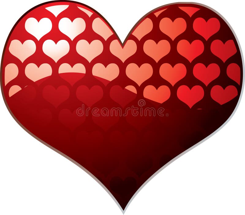 Calligraphy Valentine Hearts Clip Art Stock Illustration - Illustration ...