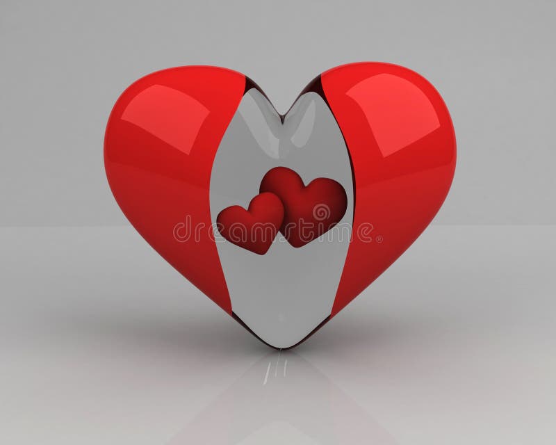 Transparent Heart with Two Hearts Inside Stock Illustration ...