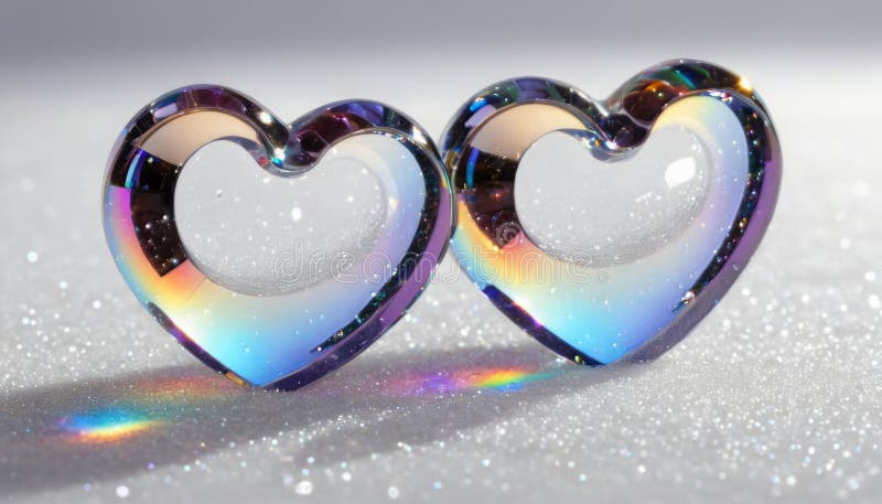 Transparent Hearts with Crystal Reflections Stock Image - Image of reflections, generated: 302911963