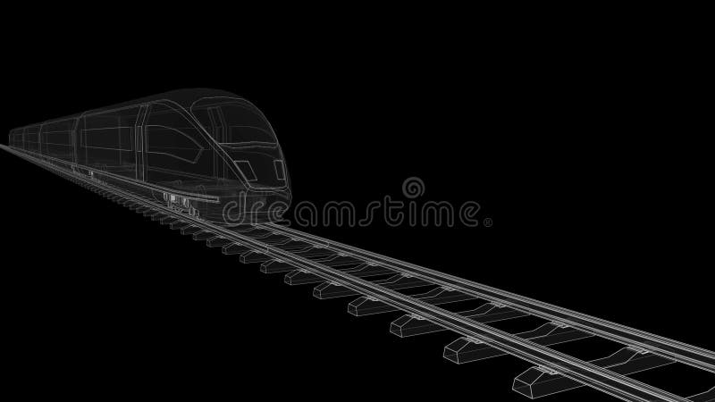 Transparent High-speed Train of the Future. Seamless Loop 4k Animation ...