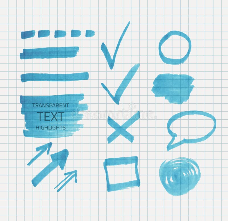 Transparent Highlighter Marks Stock Vector - Illustration of felt ...