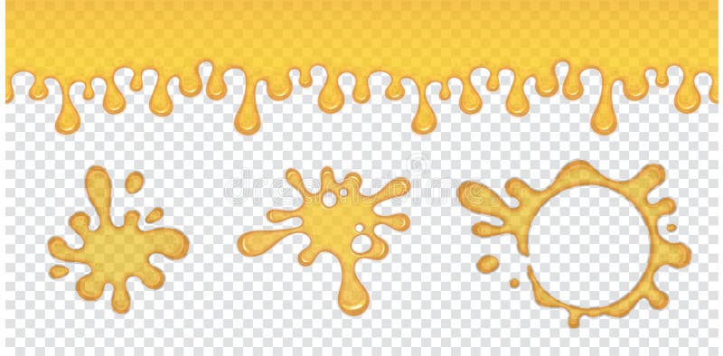 Transparent Honey Blots and Splash on a Transparent Background ...