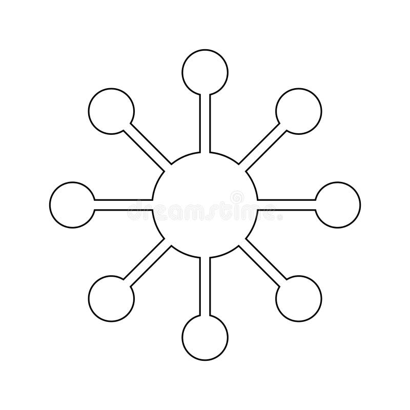 Transparent Hub Icon, Analytics or Contact, Flat Style Stock Vector ...