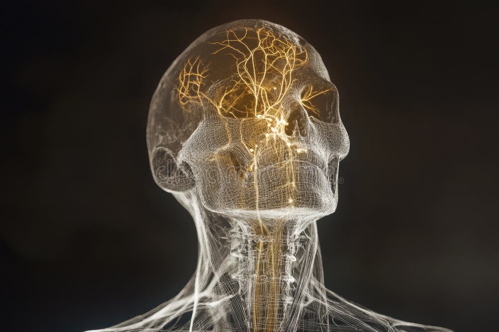 Transparent Human Head with Neural Network Visualization and Vascular ...