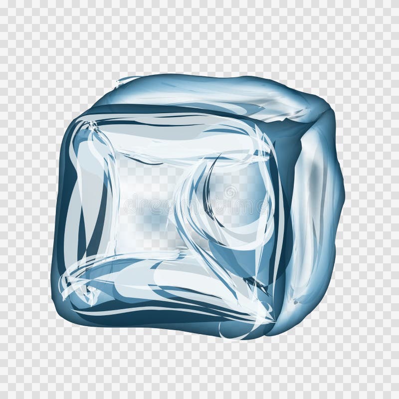 Transparent Ice Cube in Blue Colors Stock Vector - Illustration of ...