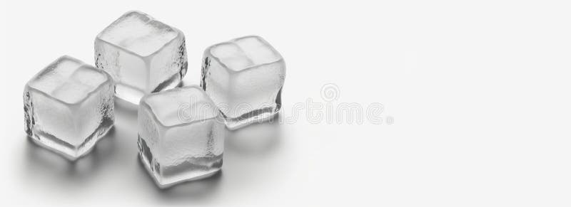 Transparent Ice Cube Crystals Isolated on White Background. AI ...