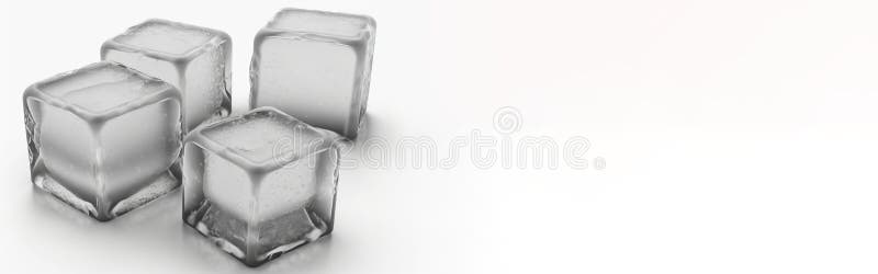 Transparent Ice Cube Crystals Isolated on White Background. AI ...