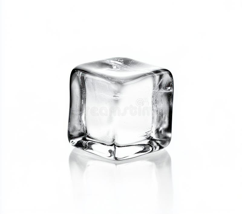 Transparent Ice Cube Isolated on White Background Stock Illustration ...