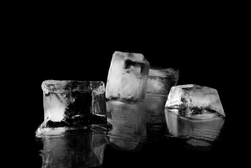 Transparent Ice Cubes on Black Mirror Stock Photo - Image of black ...