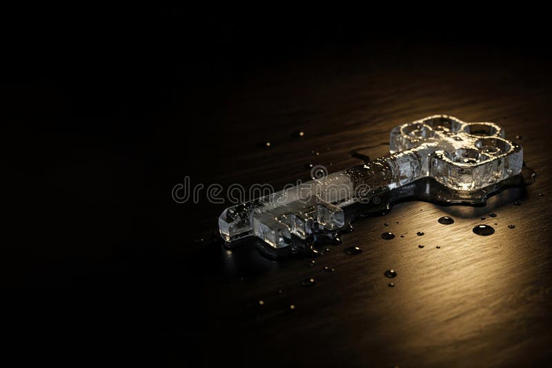 Transparent Ice Key Dark Surface Space Text Stock Photos - Free ...