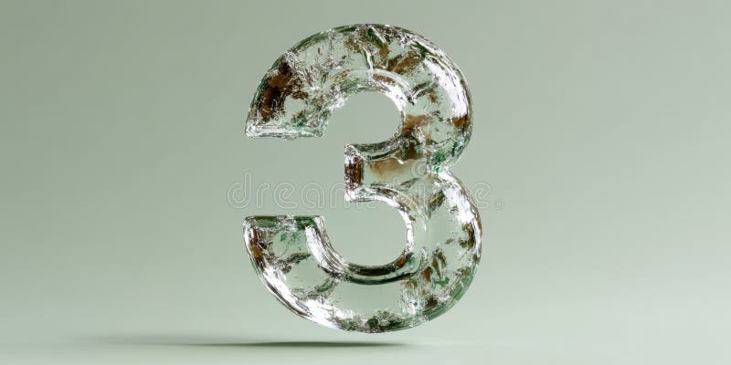 Transparent Ice Number Three Sculpture Stock Illustrations – 6 ...