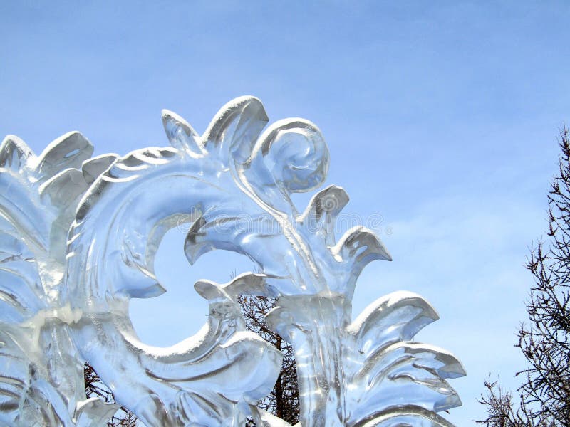 Transparent Ice Sculpture Against the Sky Stock Photo - Image of ...