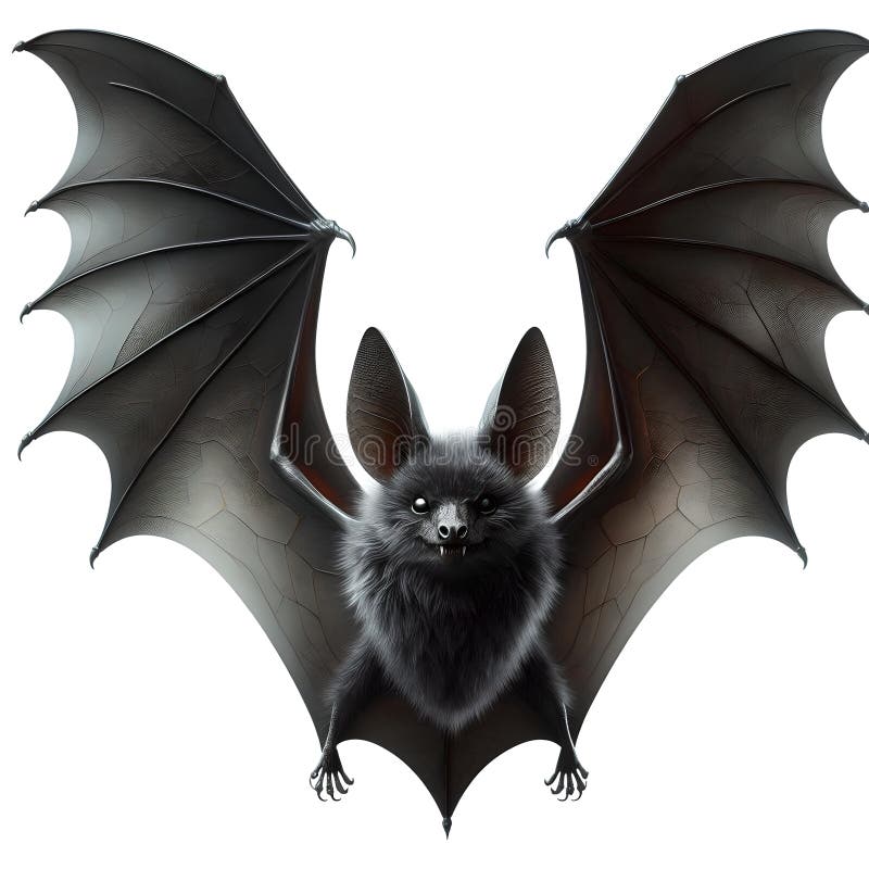 Transparent Image of a Bat with Full Wings, Black Bat with Vampire ...
