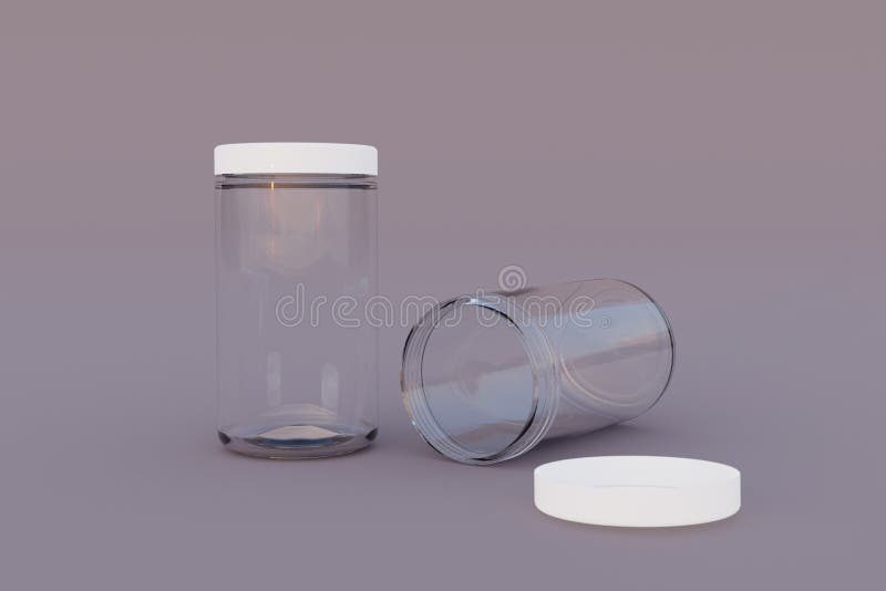 Transparent Jar Mockup 3d Design. Photorealistic Rendering Stock ...