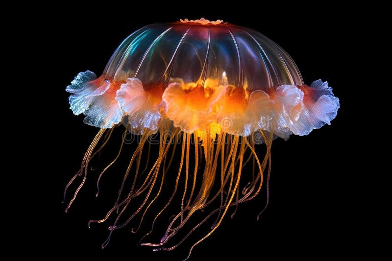 Transparent Jellyfish with a Vibrant Illuminated Core Stock ...