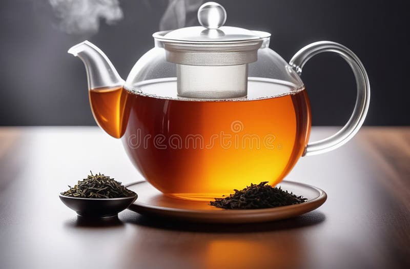 Transparent Kettle with Tea and Steam Stock Illustration - Illustration ...