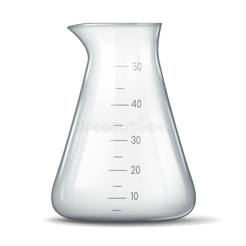 Transparent Laboratory Beaker with Measurement Marks Stock Vector ...