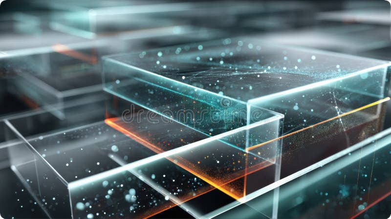 Transparent Layered Interfaces Appear in a Futuristic Digital Space ...