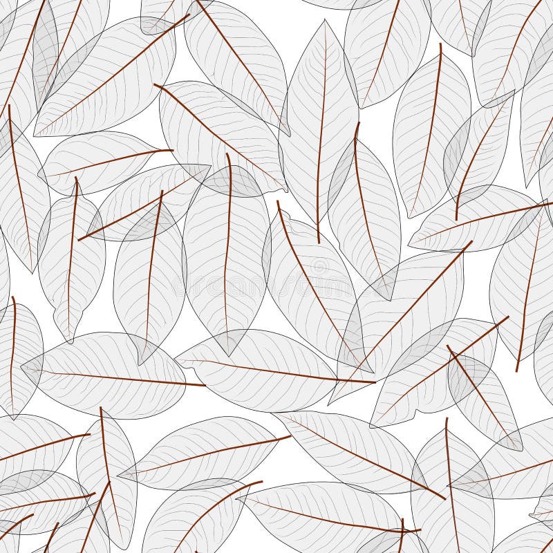 Transparent Leaves Pattern Seamless Background Stock Vector ...