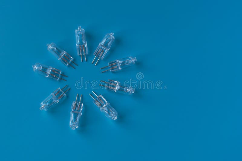Transparent LED on a Blue Background. Electronic Component. Diode for ...