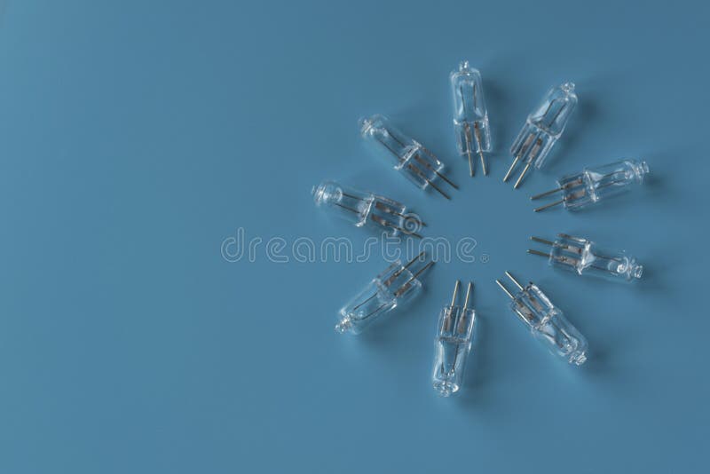 Transparent LED on a Blue Background. Electronic Component. Diode for ...