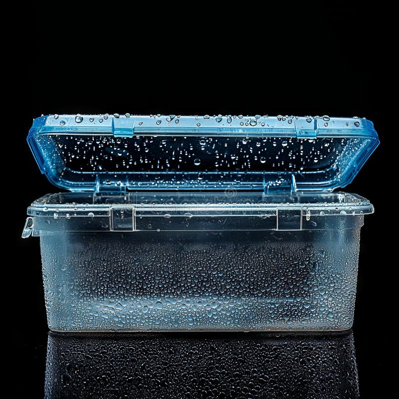 A Transparent-lidded Container Showing Blue Condensation. Stock Image ...