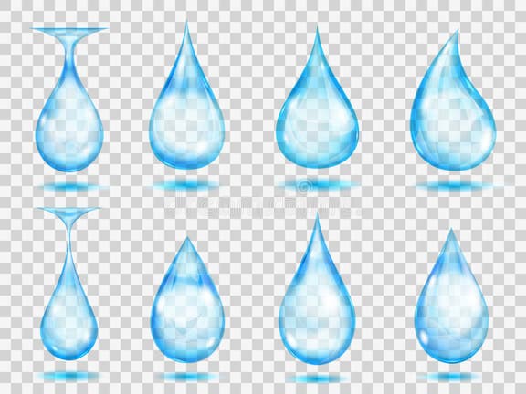 Transparent Light Blue Drops Stock Vector - Illustration of water ...