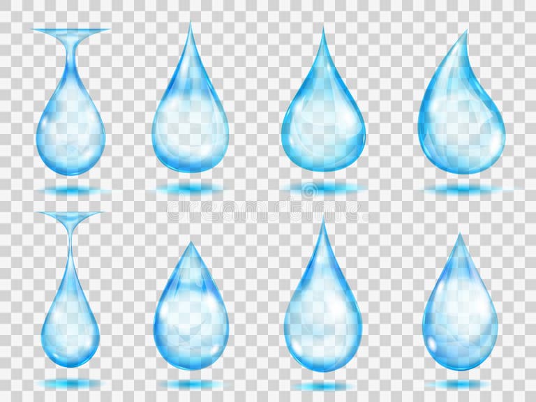Transparent Light Blue Drops Stock Vector - Illustration of water ...