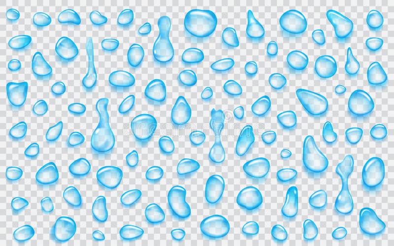 Transparent Light Blue Drops Stock Vector - Illustration of cold, cool ...