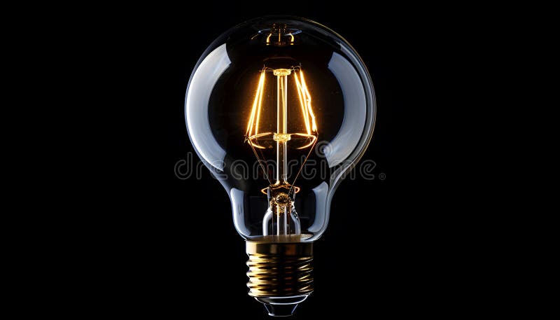 Transparent Light Bulb with Visible Internal Electrical Components ...