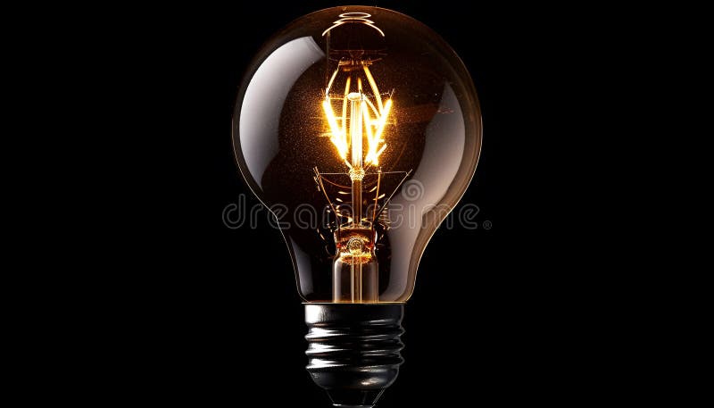 Transparent Light Bulb with Visible Internal Electrical Components ...