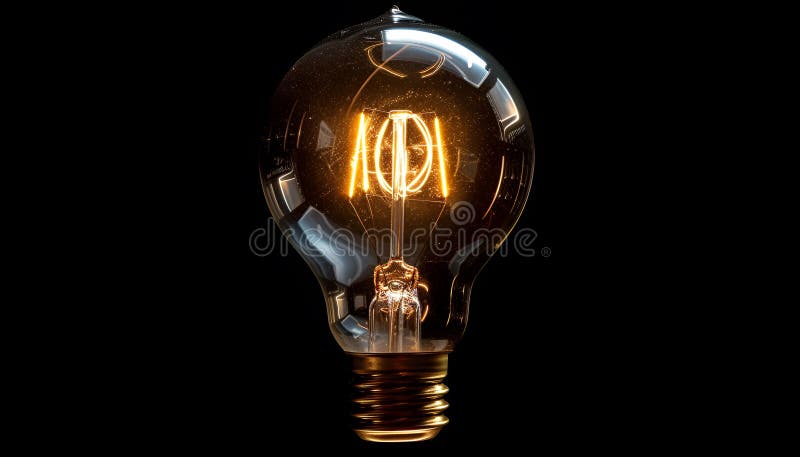 Transparent Light Bulb with Visible Internal Electrical Components ...